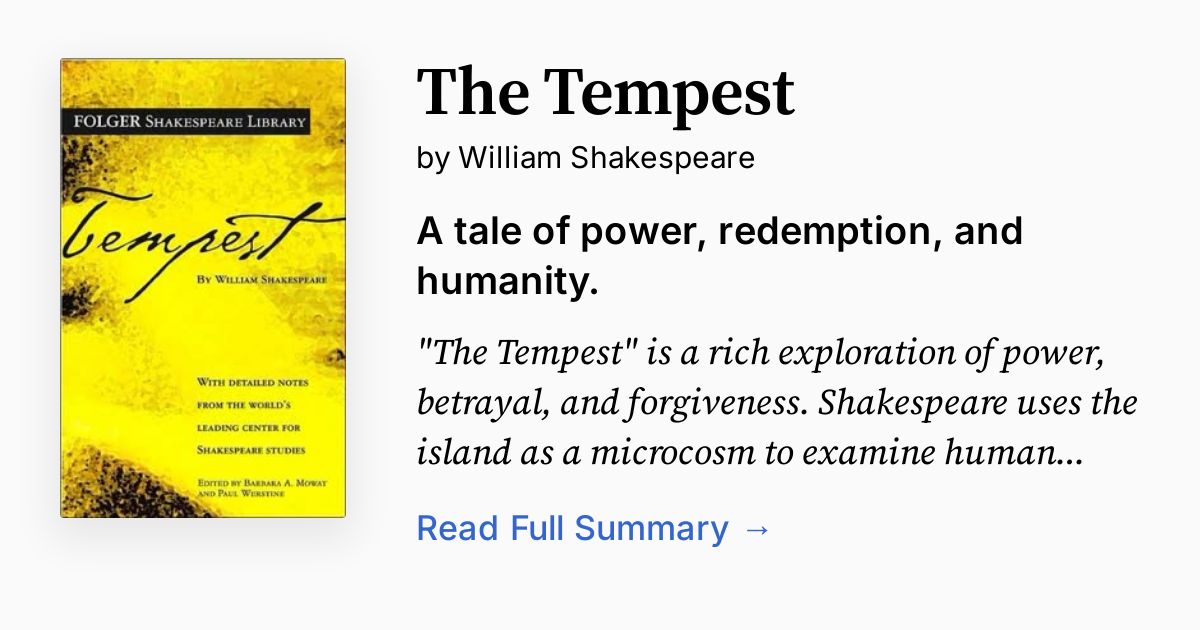 The Tempest by William Shakespeare | Summary, Analysis, FAQ