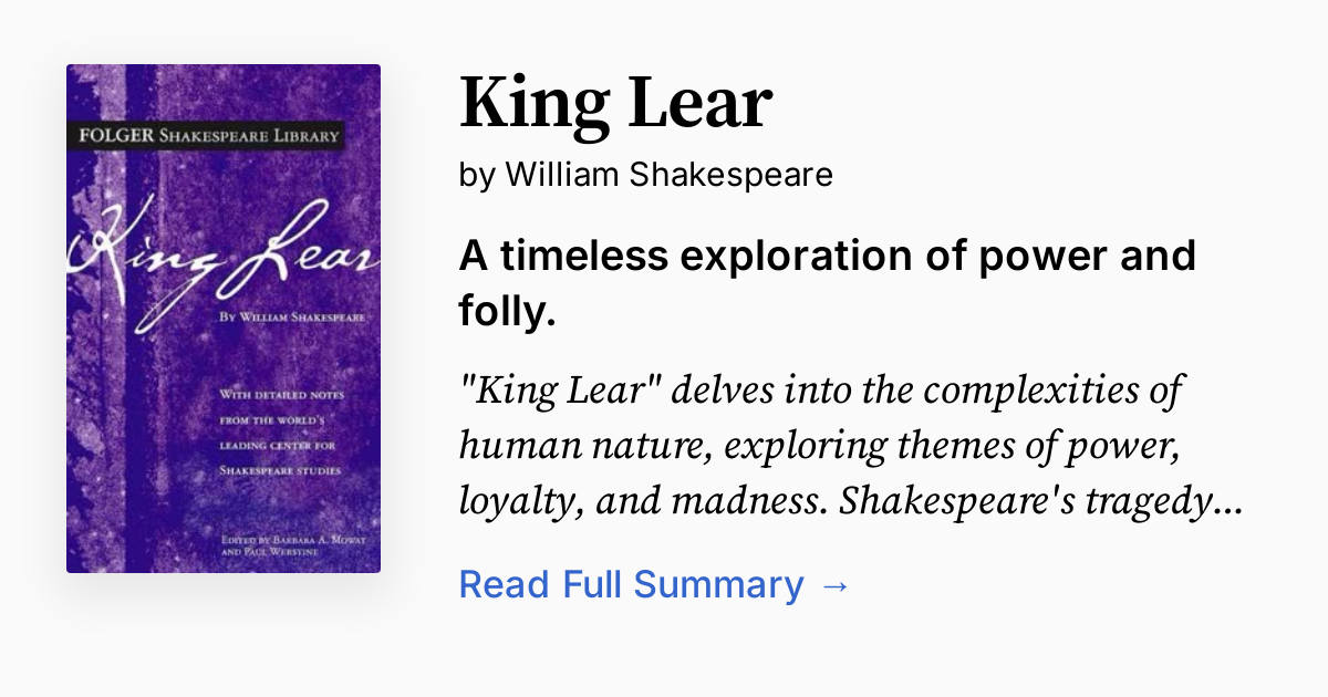 King Lear by William Shakespeare | Summary, Analysis, FAQ
