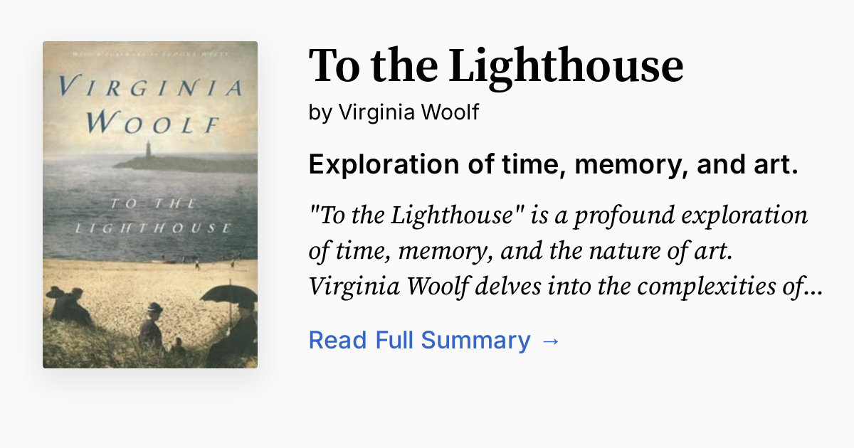 To the Lighthouse | Summary, Audio, Analysis, FAQ