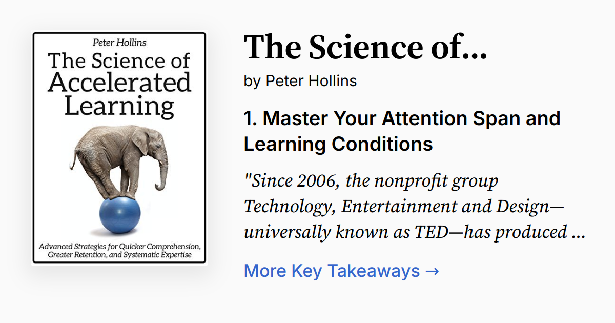 The Science of Accelerated Learning | Summary, Audio, Quotes, FAQ