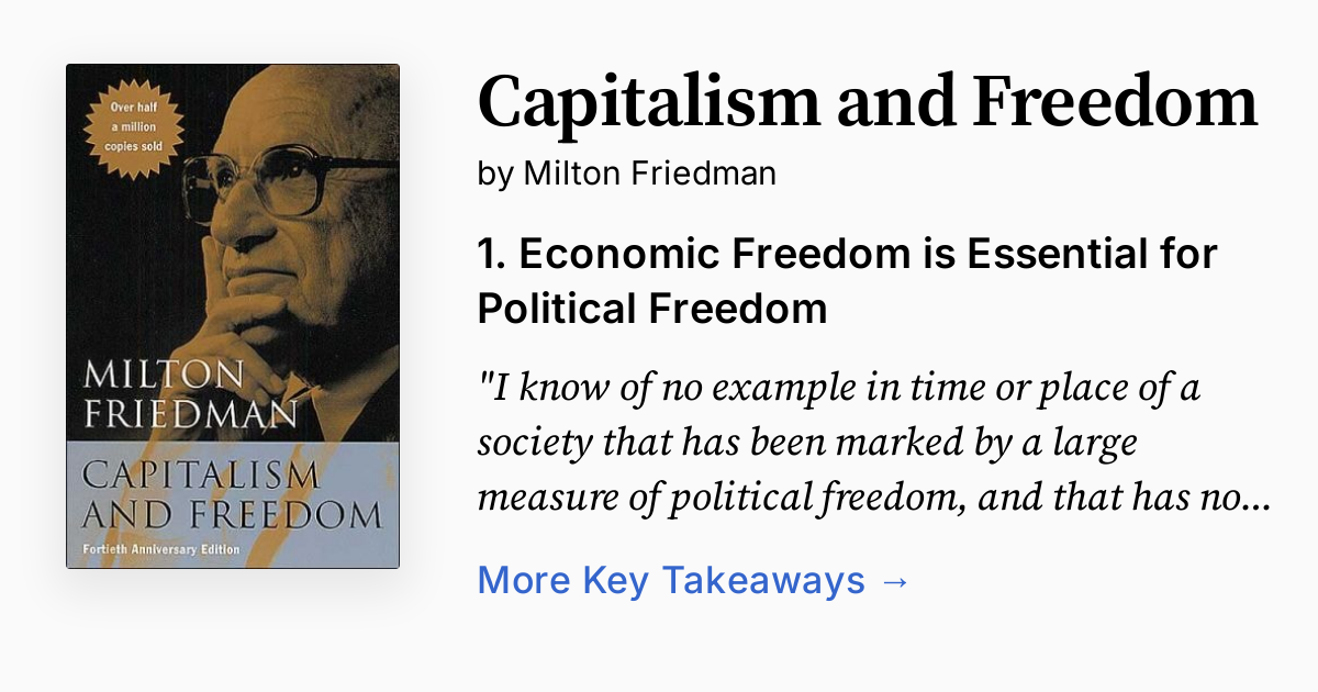 Capitalism and Freedom | Summary, Audio, Quotes, FAQ
