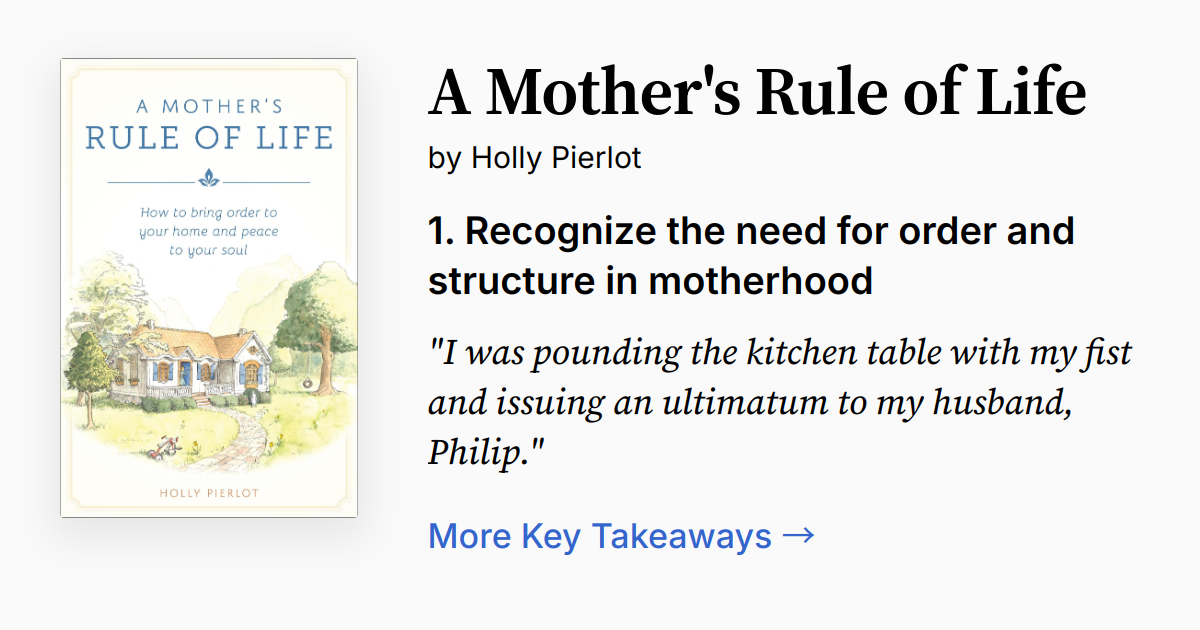 A Mother's Rule of Life | Summary, Audio, Quotes