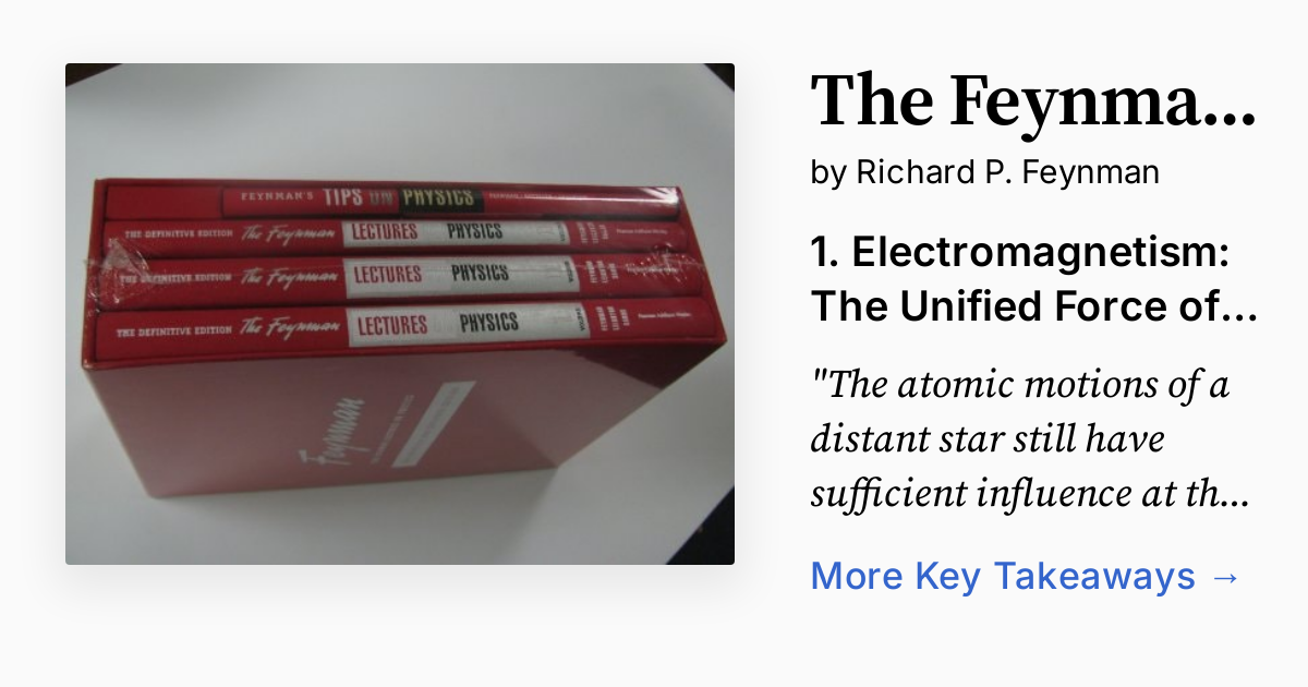 The Feynman Lectures on Physics | Summary, Quotes, FAQ, Audio