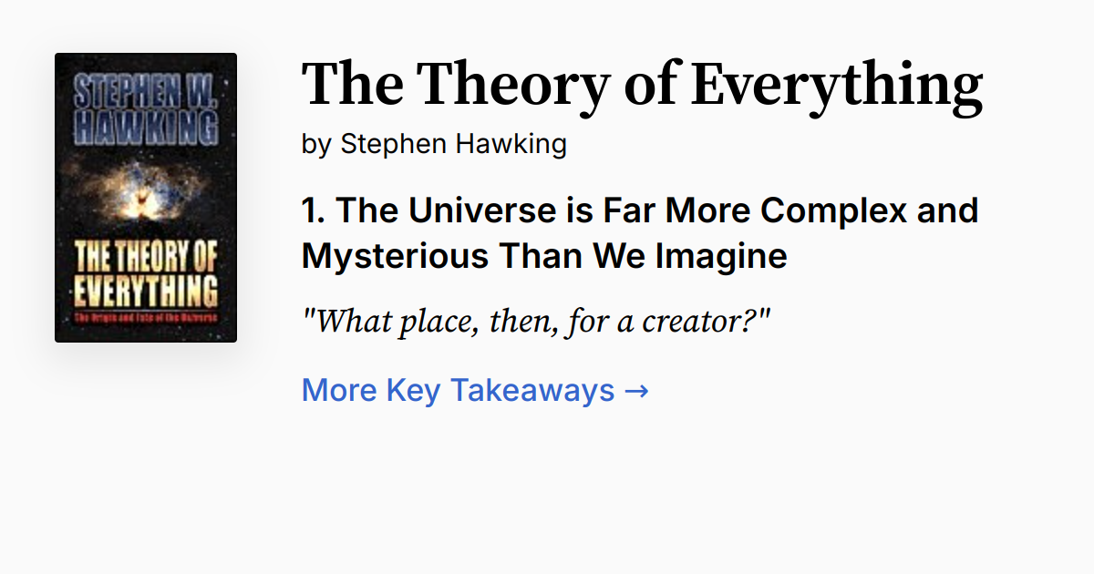 Theory Of Everything Study