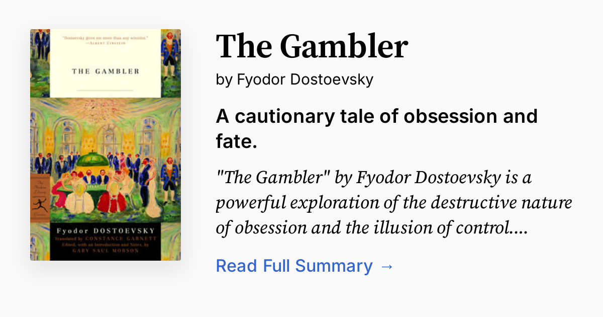 The Gambler by Fyodor Dostoevsky | Summary, Analysis, FAQ