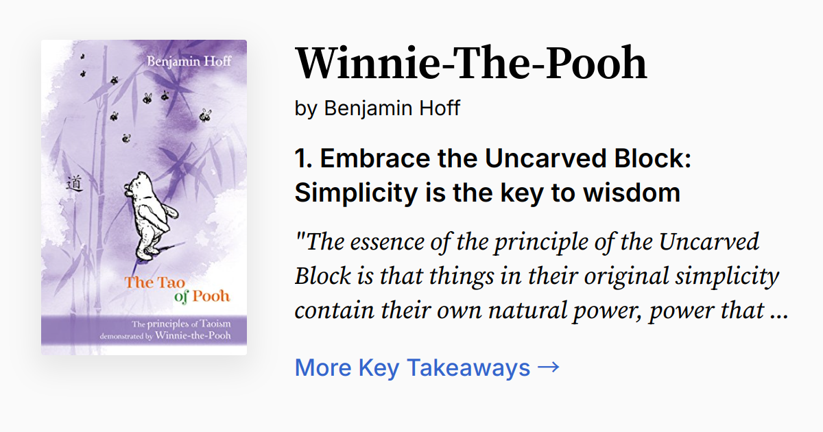 The Tao of Pooh | Summary, Quotes, FAQ, Audio