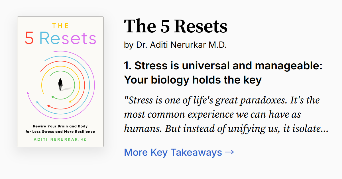 The 5 Resets by Aditi Nerurkar | Summary, Quotes, FAQ, Audio