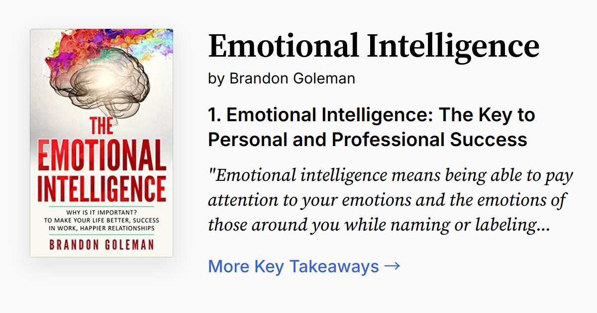 Emotional Intelligence | Summary, Audio, Quotes, FAQ