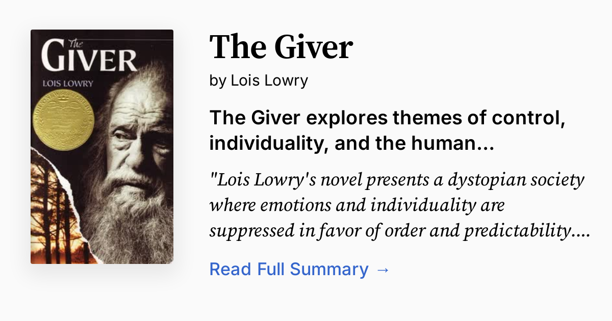 The Giver by Lois Lowry | Summary, Analysis, FAQ