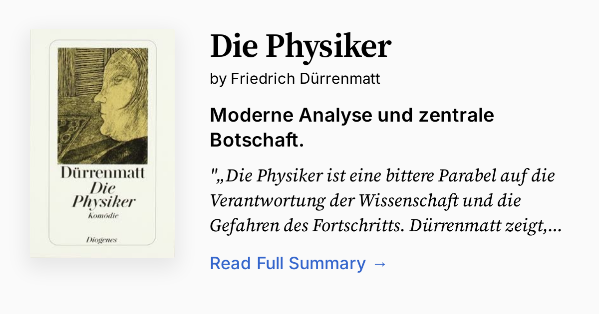 Die Physiker by Friedrich Dürrenmatt | Zusammenfassung, Audio, Analysis