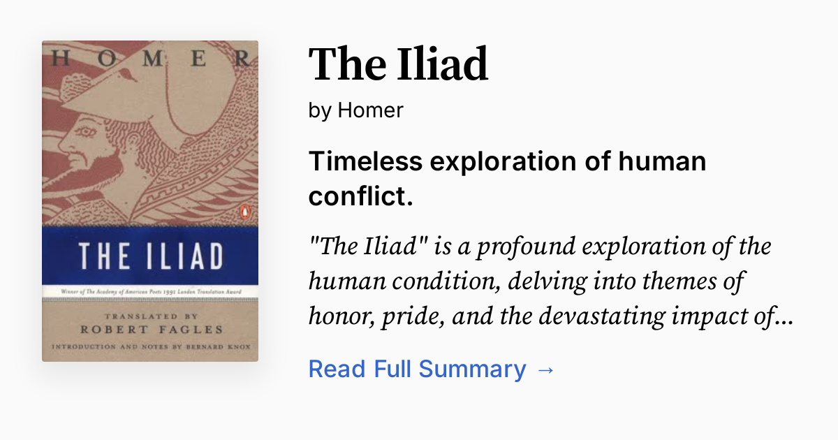 The Iliad by Homer | Summary, Analysis, FAQ