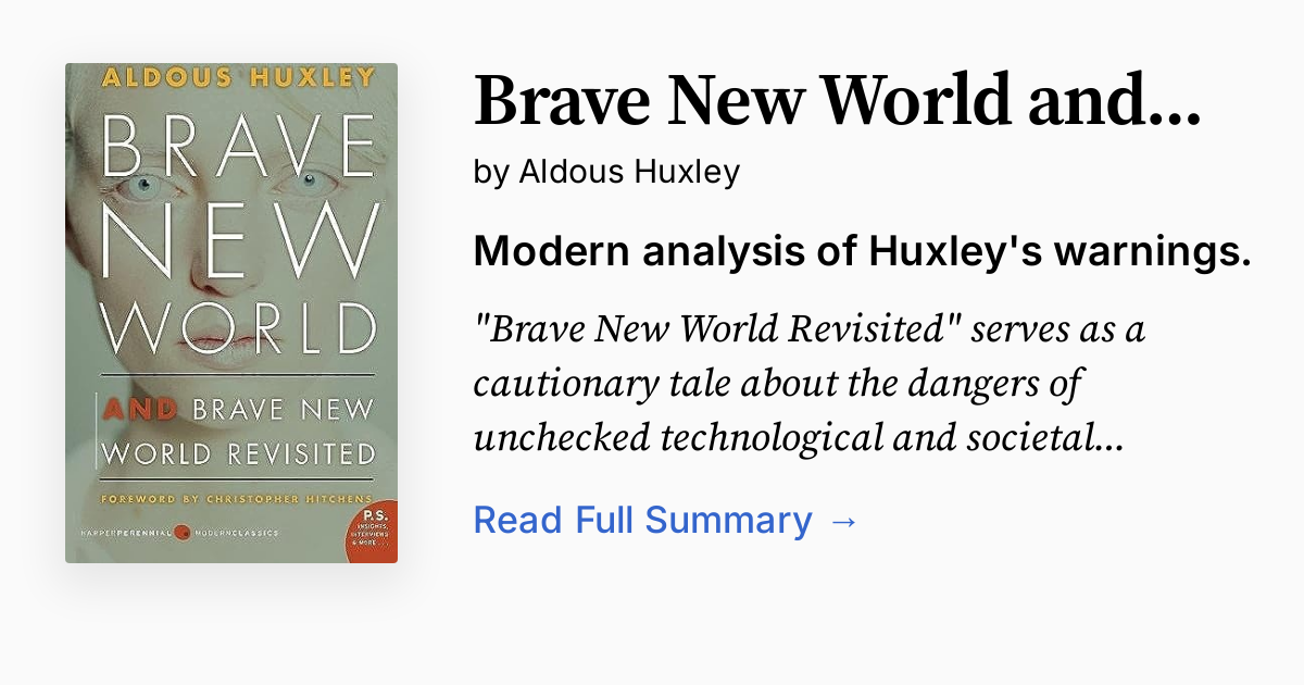 Brave New World and Brave New World Revisited | Summary, Audio, Quotes, FAQ