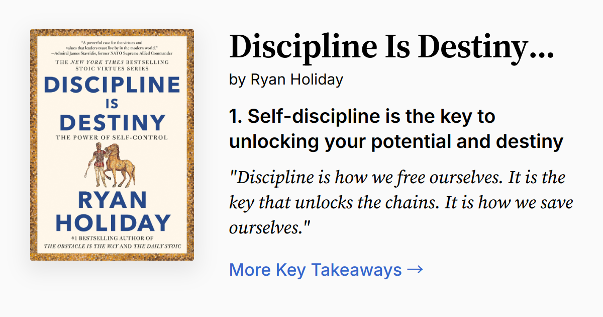 Discipline Is Destiny | Summary, Audio, Quotes, FAQ