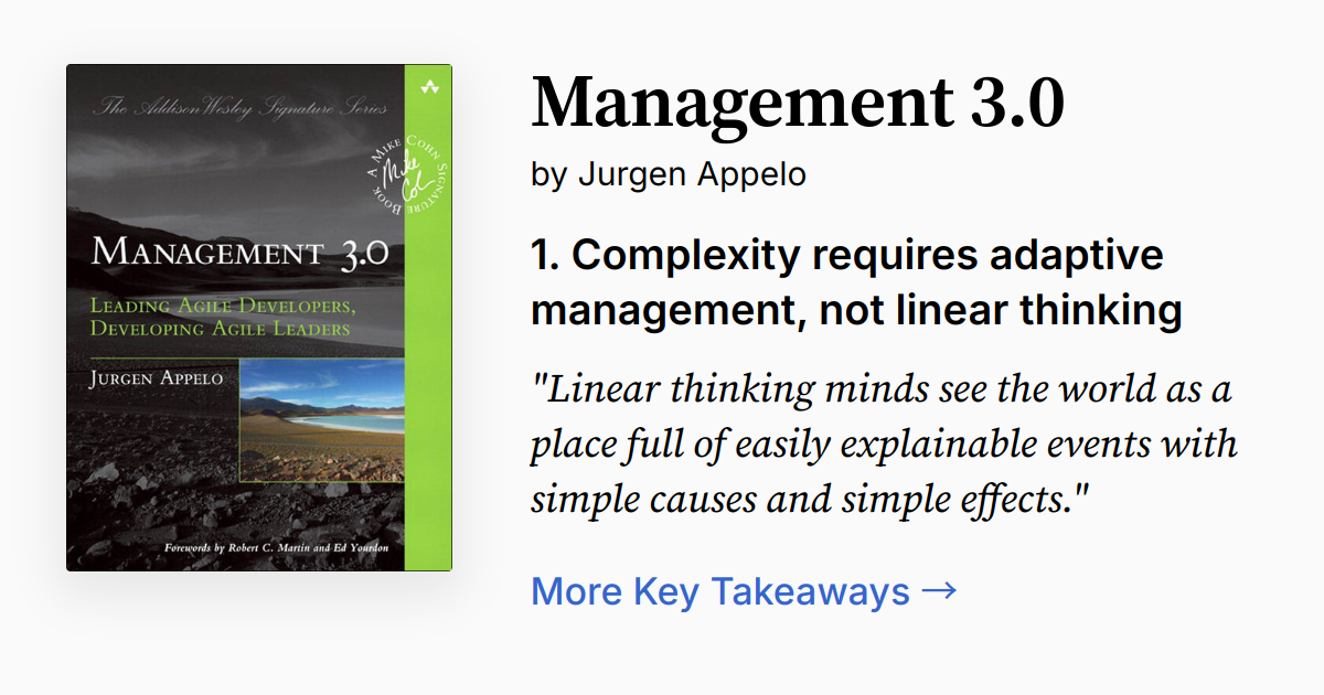 Management 3.0 by Jurgen Appelo | Summary, Quotes, FAQ, Audio
