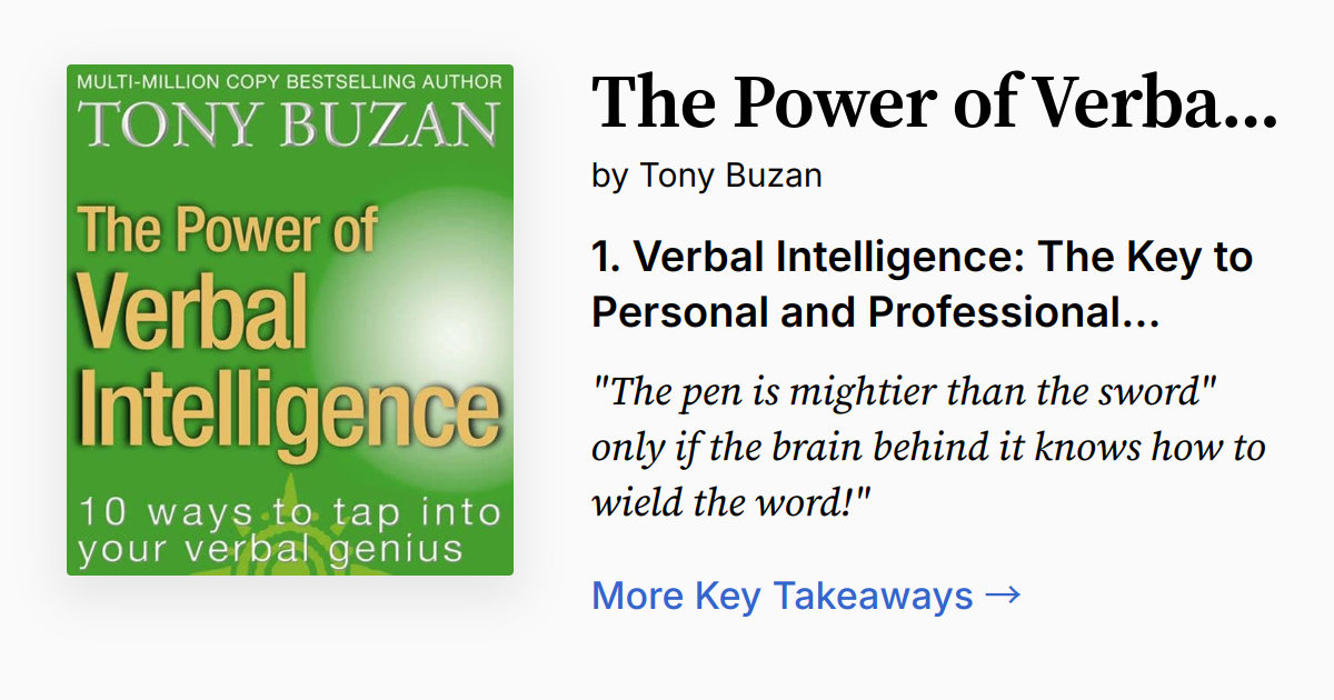 The Power of Verbal Intelligence | Summary, Audio, Quotes, FAQ