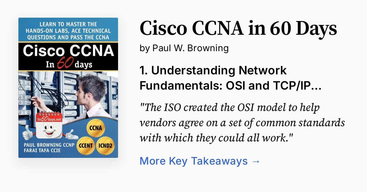 Cisco CCNA in 60 Days | Summary, Audio, Quotes