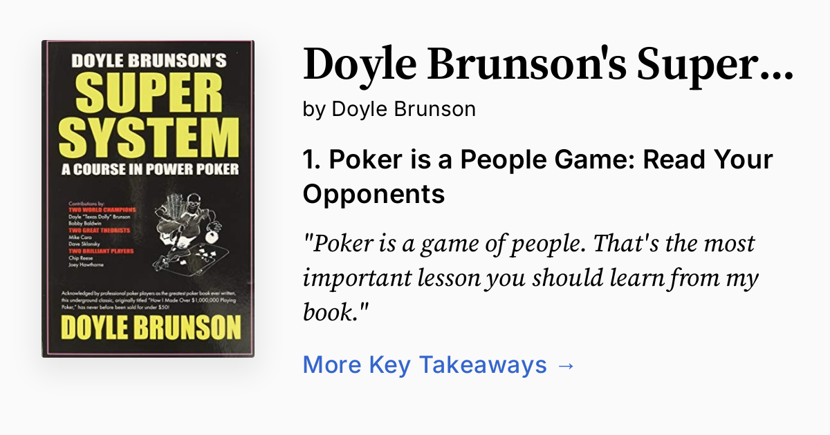 Doyle Brunson's Super System | Summary, Quotes, FAQ, Audio