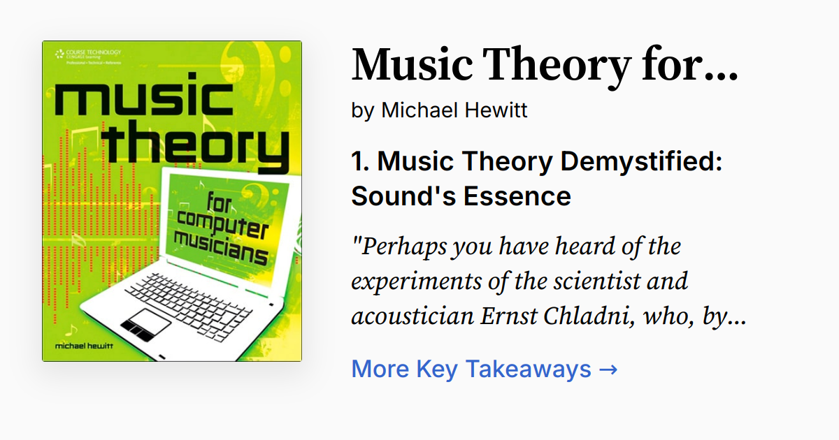 Music Theory for Computer Musicians | Summary, Audio, Quotes, FAQ