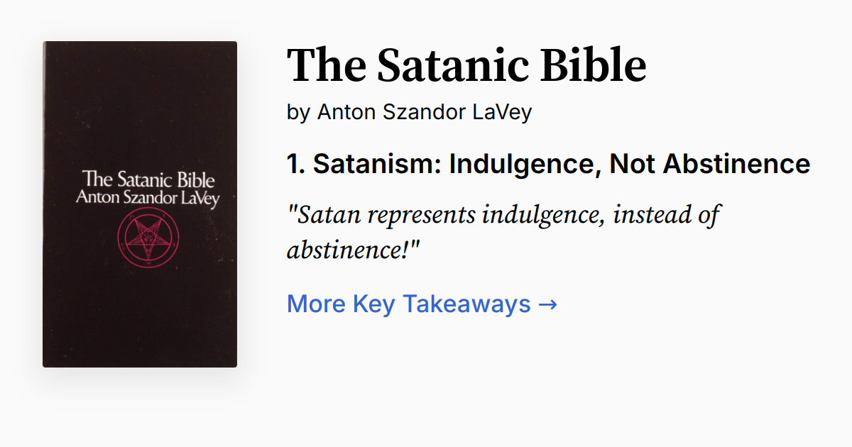 The Satanic Bible | Summary, Audio, Quotes, FAQ