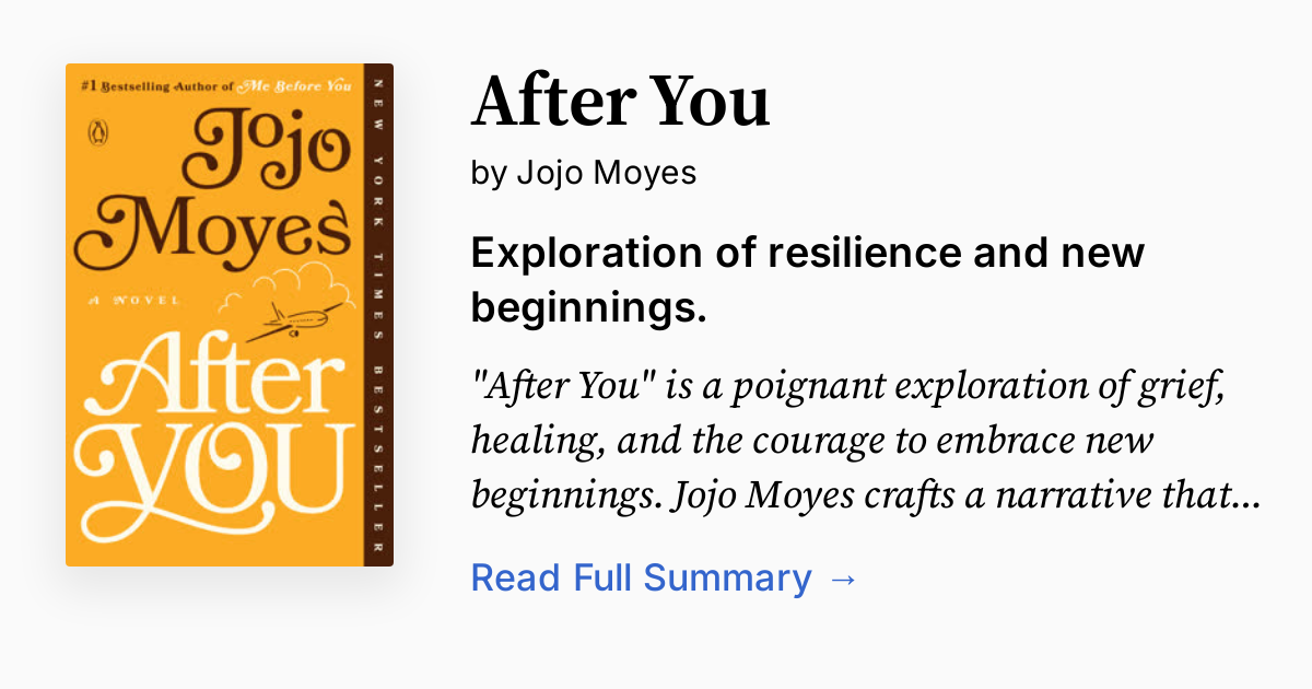 After You by Jojo Moyes | Summary, Audio, Analysis, FAQ