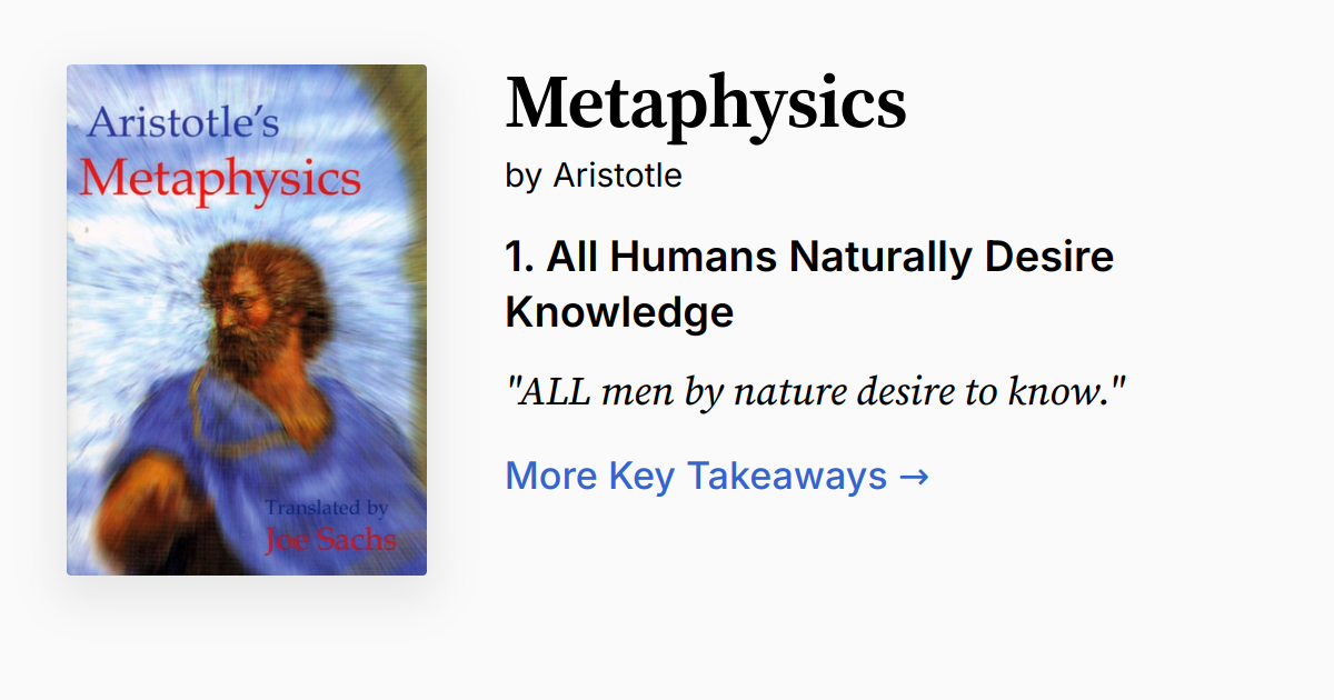 Metaphysics by Aristotle | Summary, Quotes, FAQ, Audio