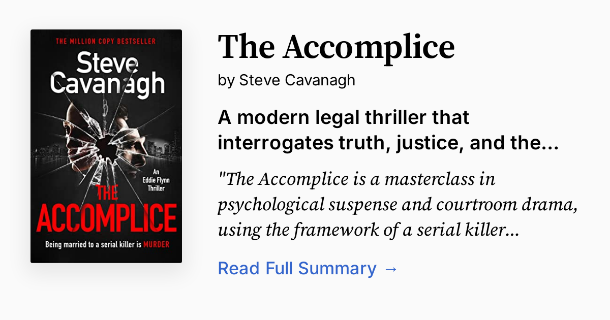 The Accomplice by Steve Cavanagh | Summary, Audio, Analysis, FAQ
