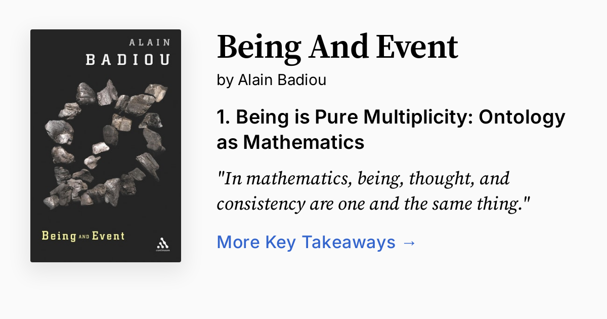 Being And Event | Summary, Audio, Quotes, FAQ