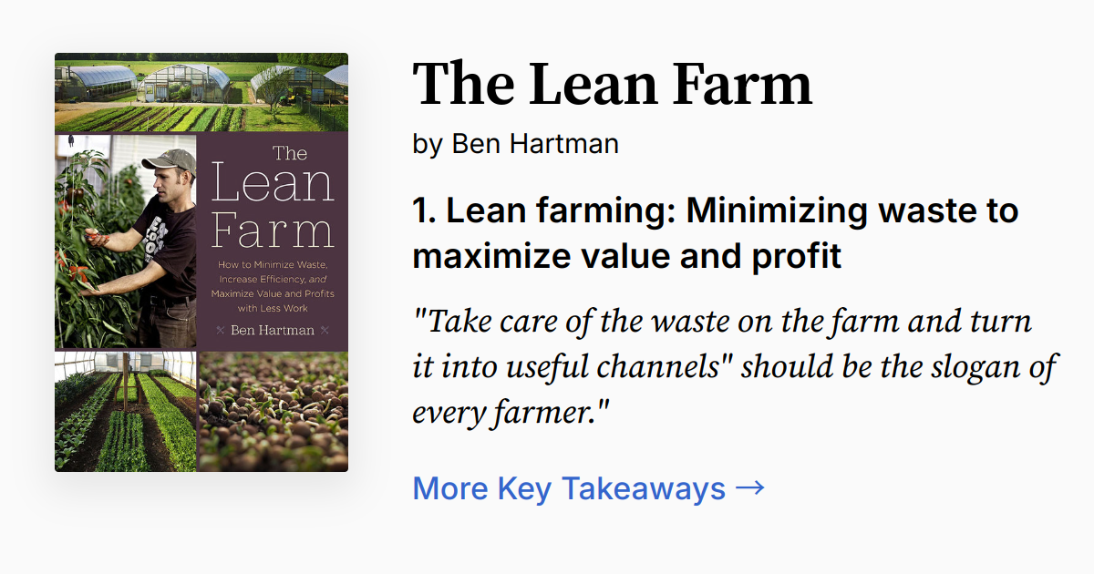 The Lean Farm by Ben Hartman | Summary, Quotes, FAQ, Audio