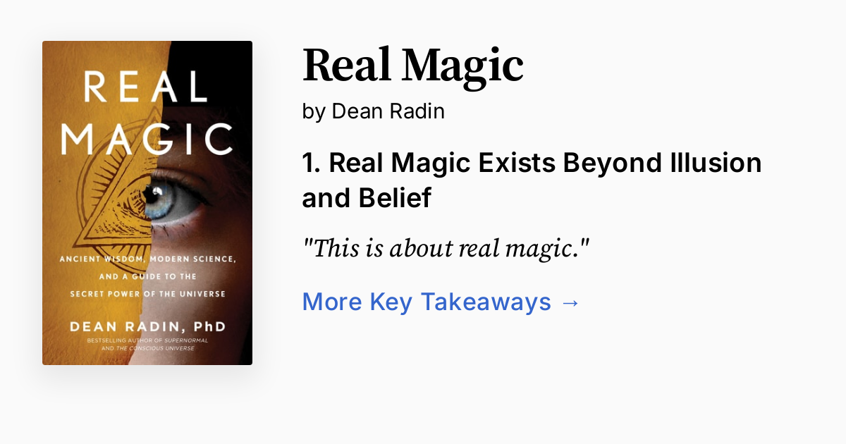 Real Magic by Dean Radin | Summary, Audio, Quotes, FAQ