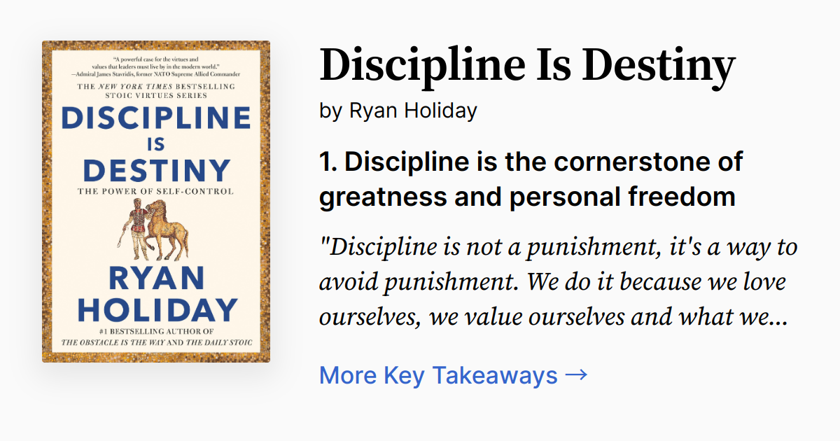 Discipline Is Destiny | Summary, Quotes, FAQ, Audio