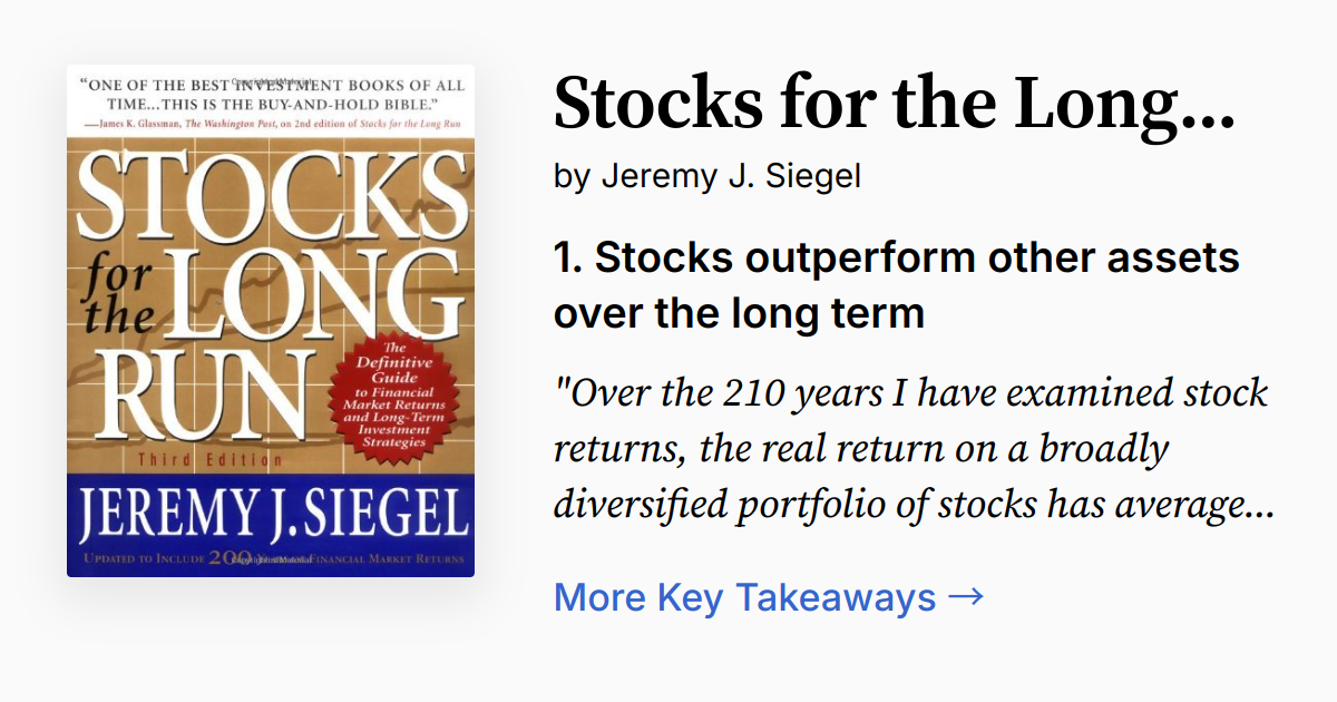 Stocks for the Long Run | Summary, Quotes, FAQ, Audio