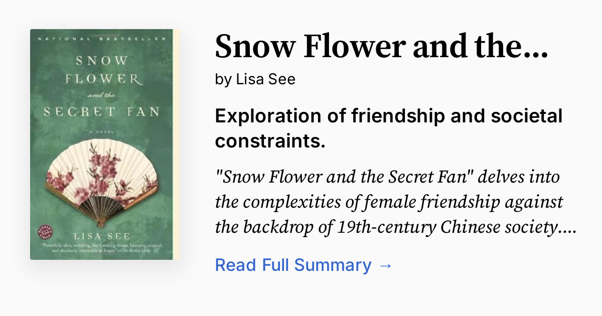 Snow Flower and the Secret Fan | Summary, Audio, Analysis, FAQ