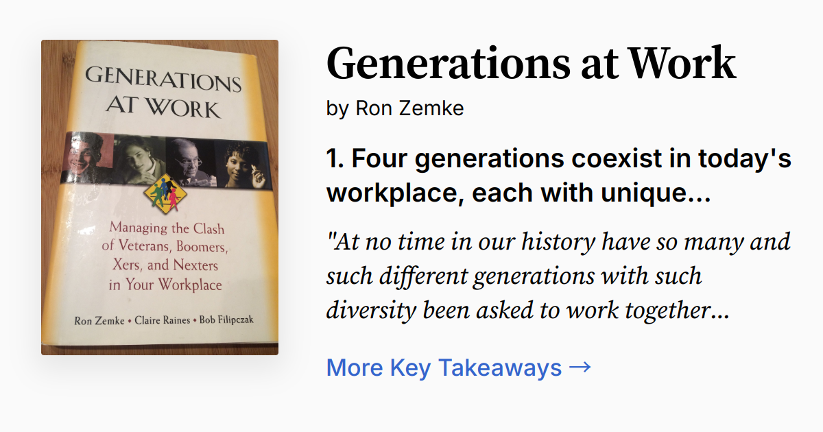 Generations at Work | Summary, Audio, Quotes
