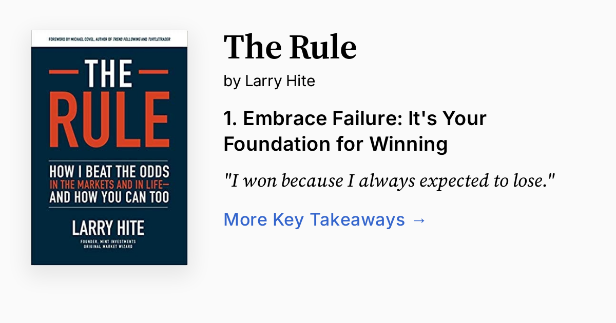 The Rule by Larry Hite | Summary, Quotes, FAQ, Audio