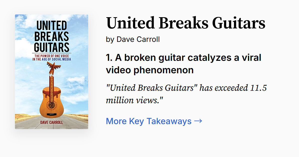 United Breaks Guitars | Summary, Audio, Quotes, FAQ