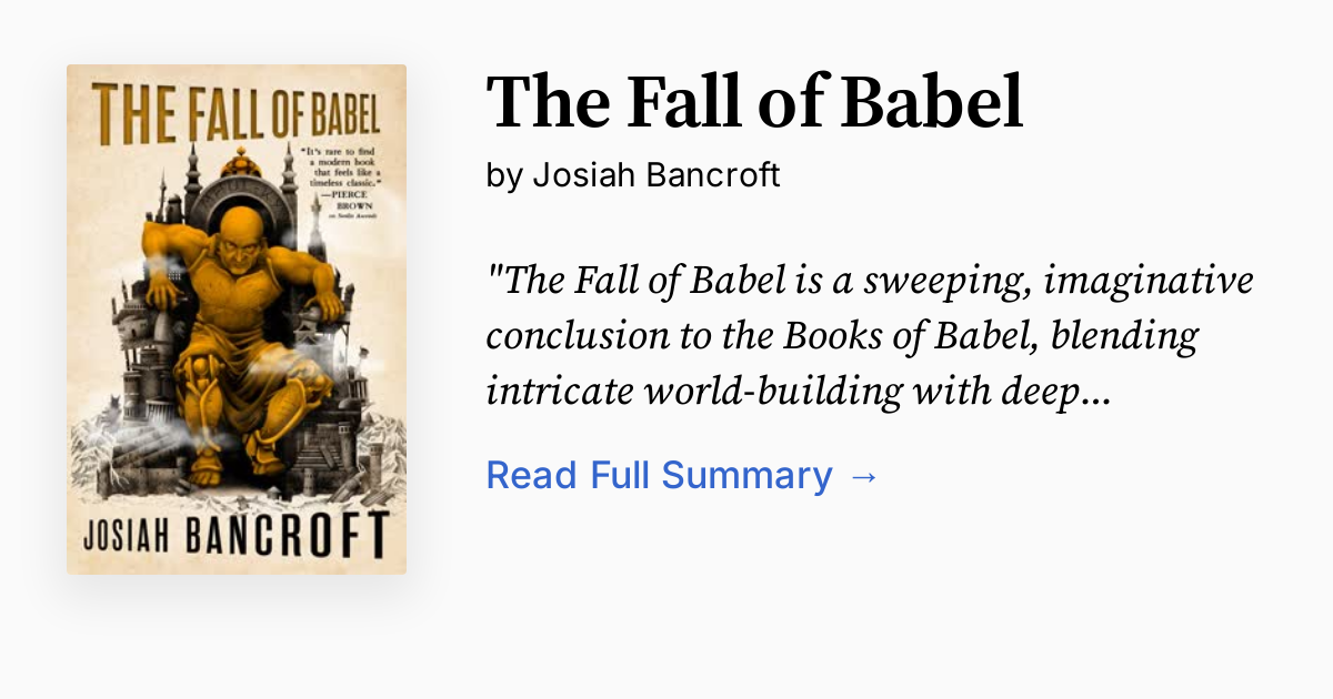 The Fall of Babel | Summary, Audio, Analysis