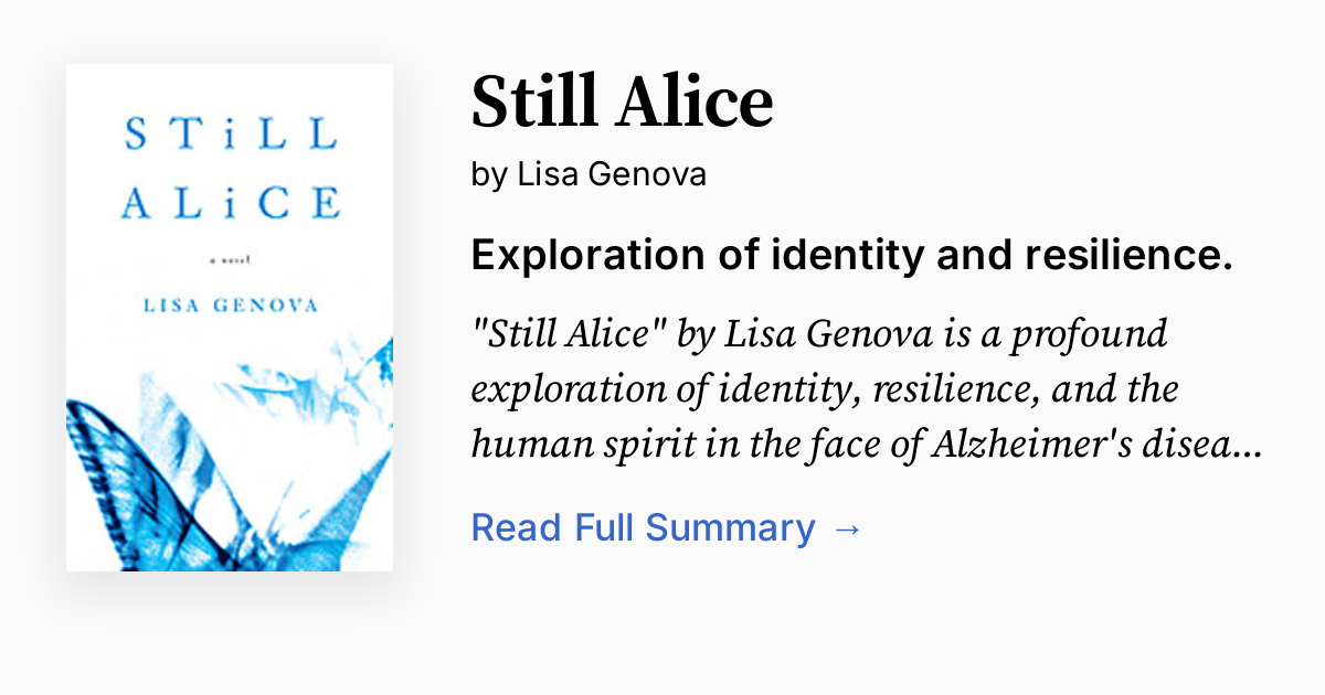 Still Alice by Lisa Genova | Summary, Audio, Analysis, FAQ