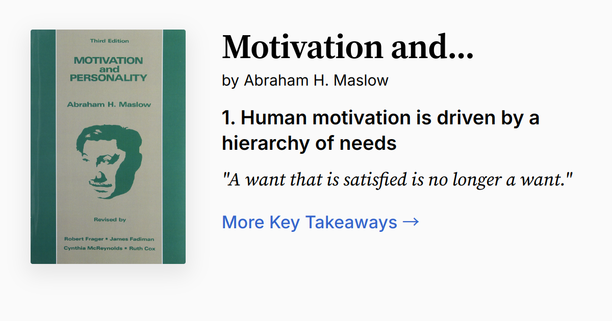 Motivation and Personality | Summary, Audio, Quotes, FAQ