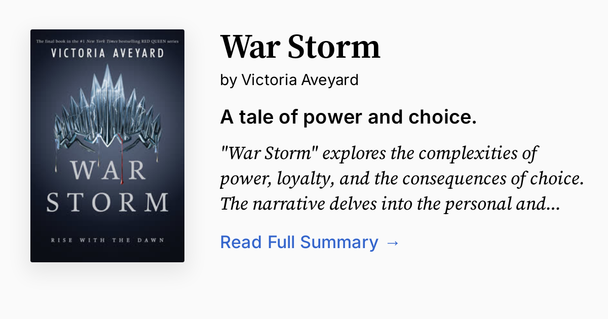 War Storm by Victoria Aveyard | Summary, Audio, Analysis, FAQ