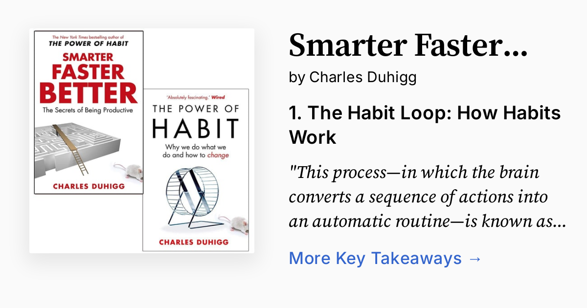 Smarter Faster Better, The Power of Habit | Summary, Audio, Quotes, FAQ