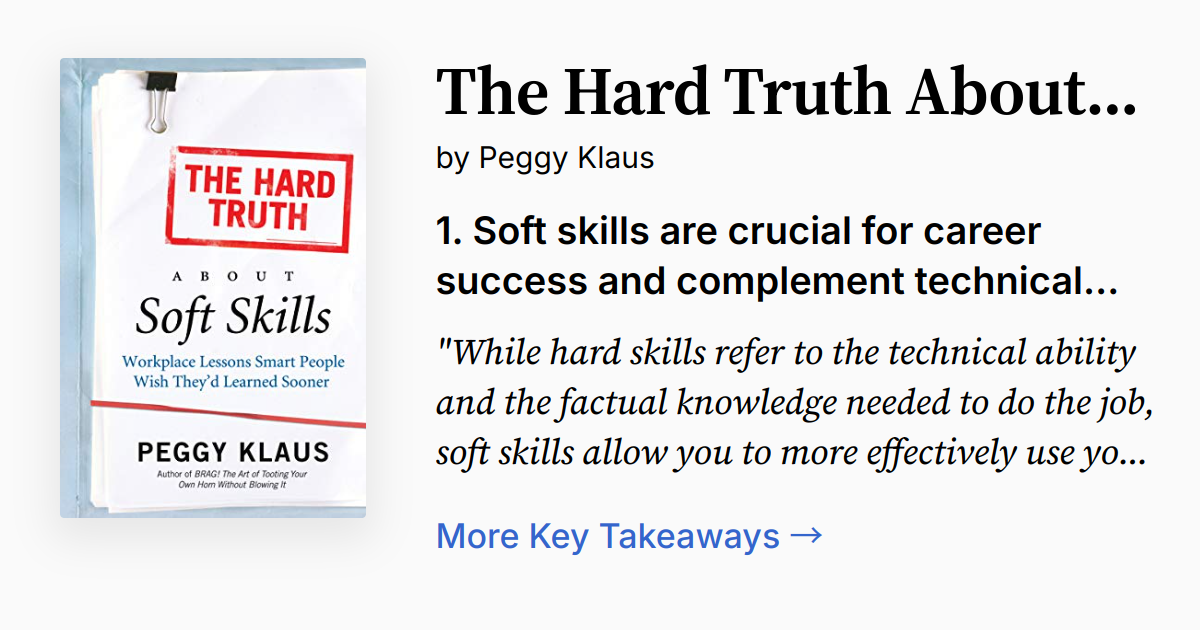 The Hard Truth About Soft Skills | Summary, Quotes, FAQ, Audio