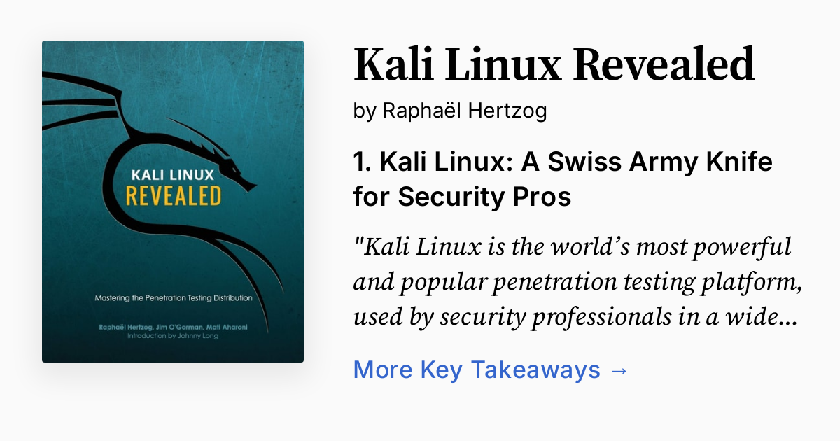 Kali Linux Revealed | Summary, Quotes, FAQ, Audio