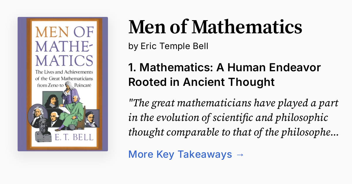 Men of Mathematics | Summary, Audio, Quotes, FAQ
