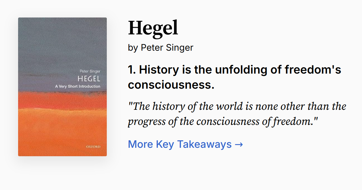 Hegel by Peter Singer | Summary, Audio, Quotes, FAQ