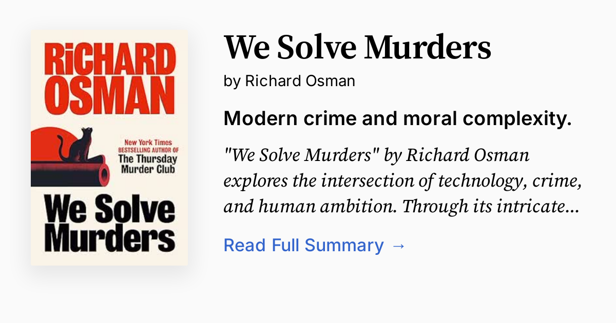 We Solve Murders | Summary, Audio, Analysis, FAQ