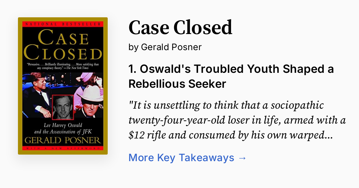 Case Closed by Gerald Posner | Summary, Audio, Quotes