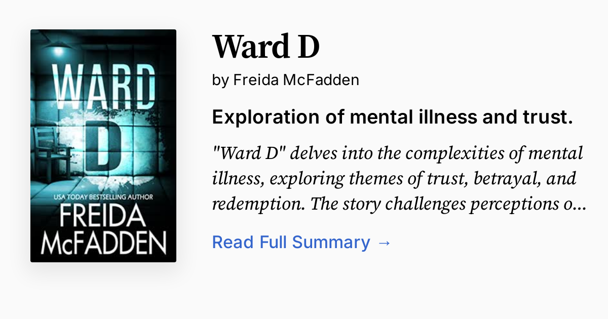 Ward D by Freida McFadden | Summary, Analysis, FAQ