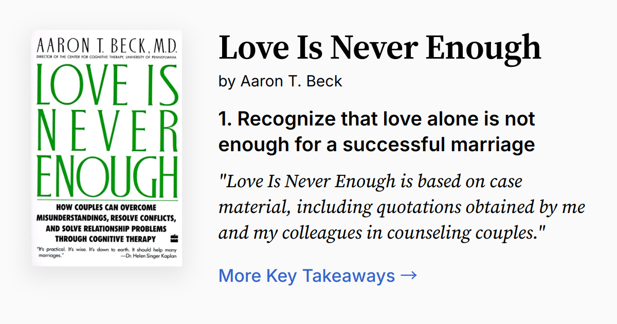 Love Is Never Enough | Summary, Audio, Quotes, FAQ