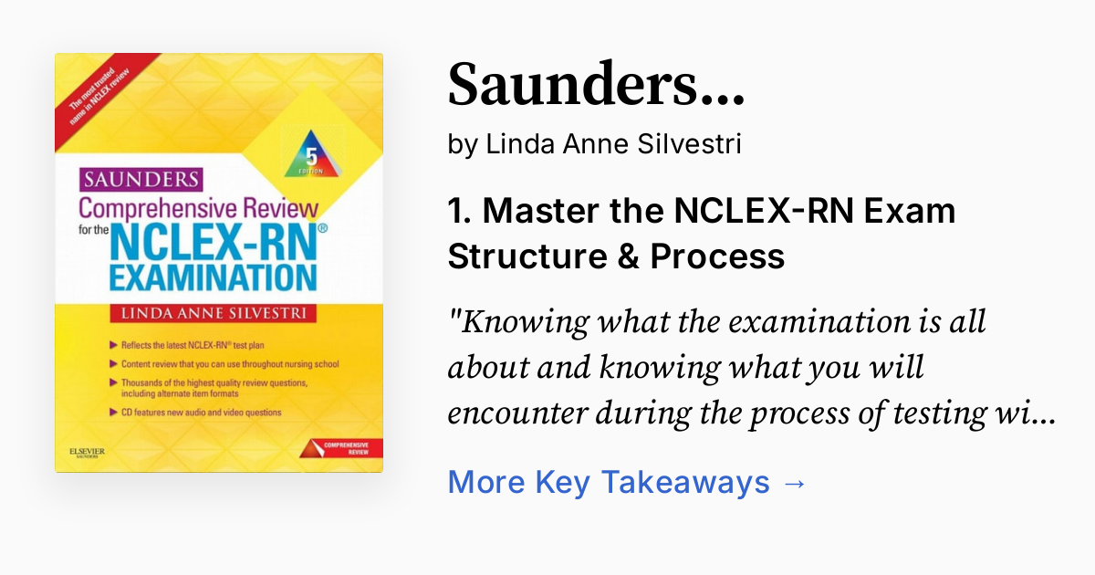 Saunders Comprehensive Review for the NCLEX-RN Examination | Summary ...