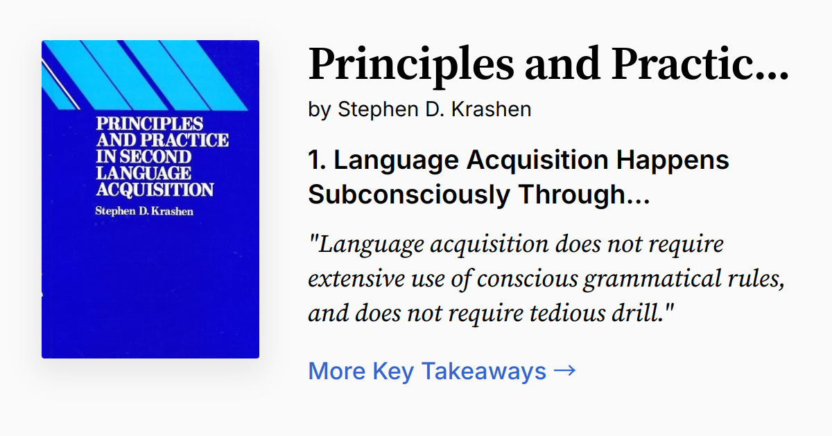 Principles and Practice in Second Language Acquisition | Summary, Audio ...